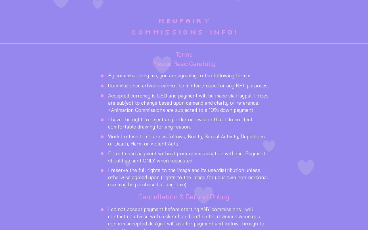 MewFairy Commission Info